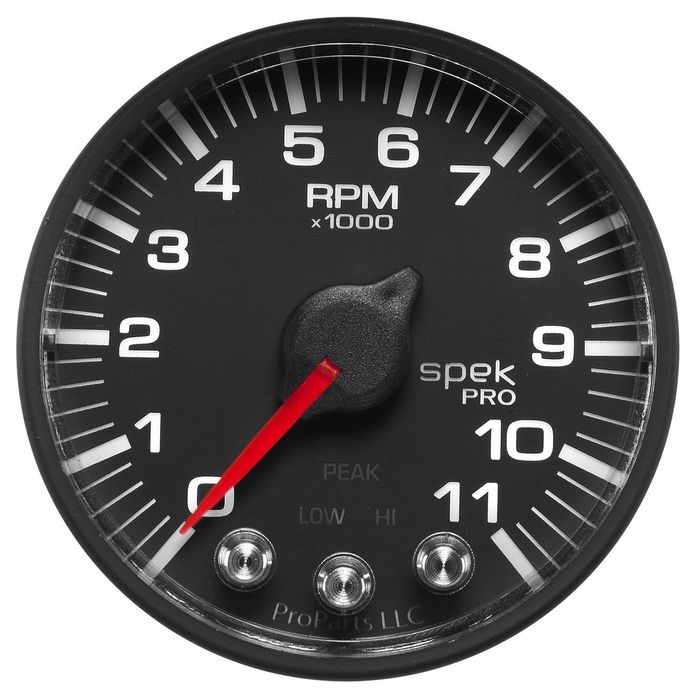 AutoMeter 2 1/16in 0-11,000 RPM Black Spek-Pro In-Dash Tachometer Gauge
