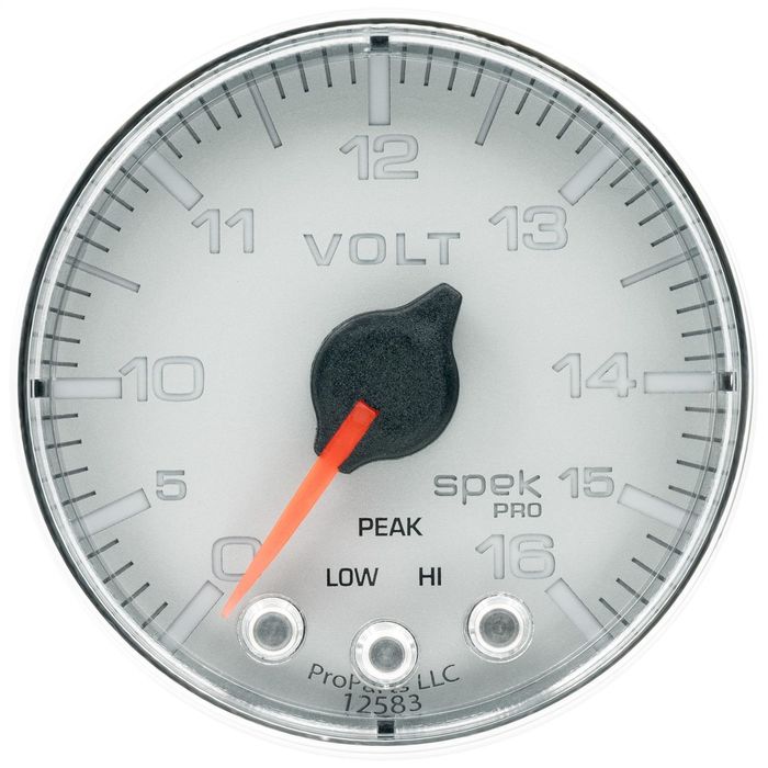 AutoMeter Silver/Chrome 2-1/16in 0-16 Volt Spek-Pro Voltmeter