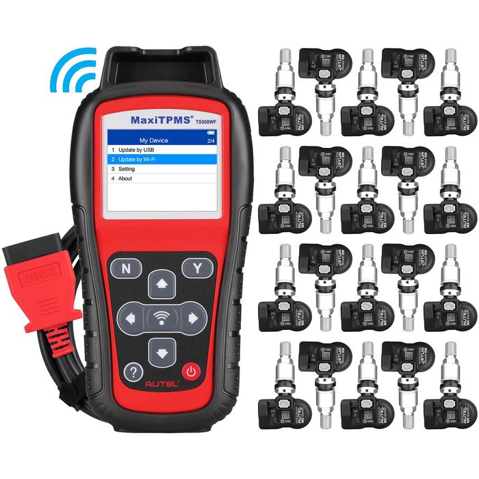 Autel TS508WF Handheld Tool with 20 Universal Programmable 1-Sensors with Metal Valves