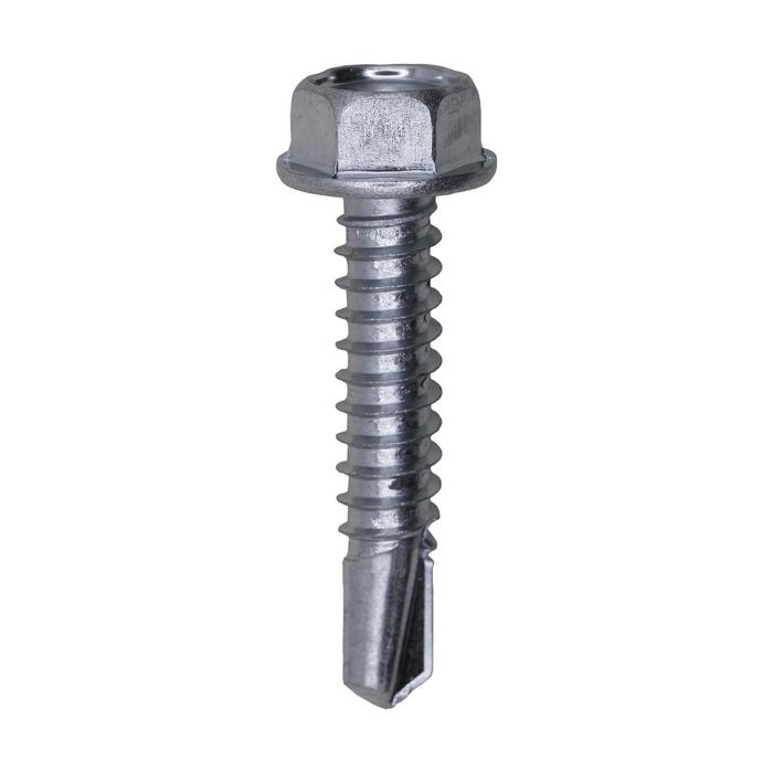 Auveco 14 x 1-1/4in Zinc Indented Hex Washer Head Number 3 Super Teks ...