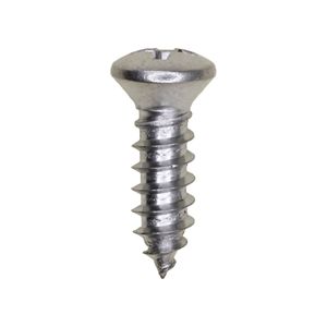 Auveco 10 x 5/8in No.8 Chrome Head Phillips Oval Head Tapping Screw ...