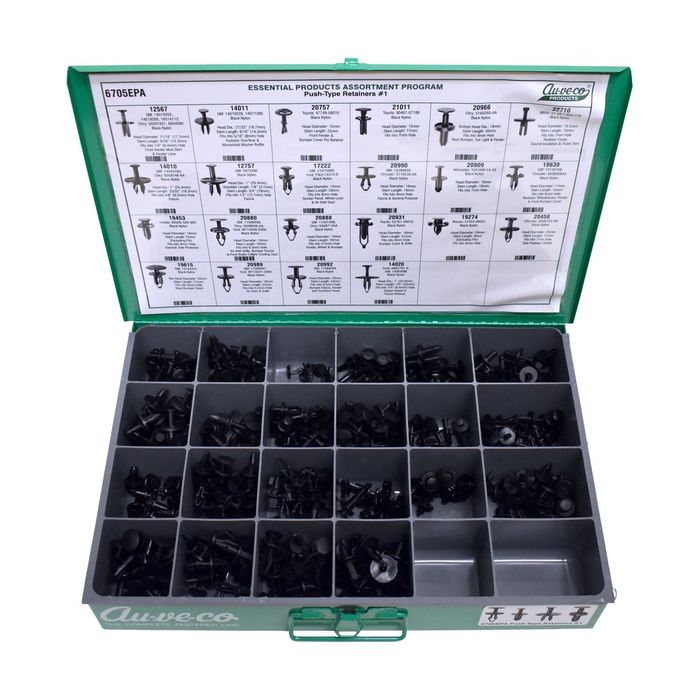 Auveco Push-Type Retainers Essential Product Assortment No.1