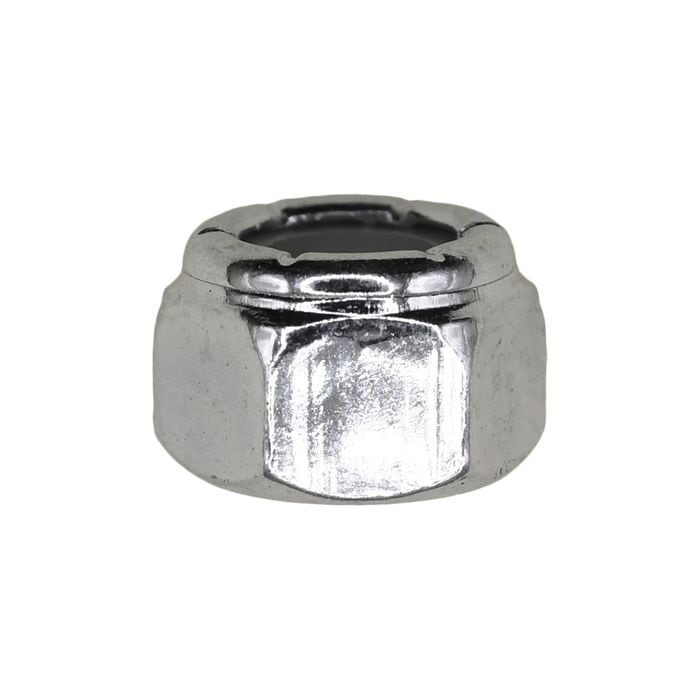 Auveco 1/4in-28 Nylon Insert Hex Stop Nut Zinc, 100 Piece