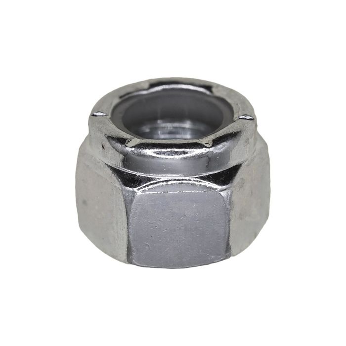 Auveco 3/8in-24 Nylon Insert Hex Stop Nut Zinc, 50 Piece