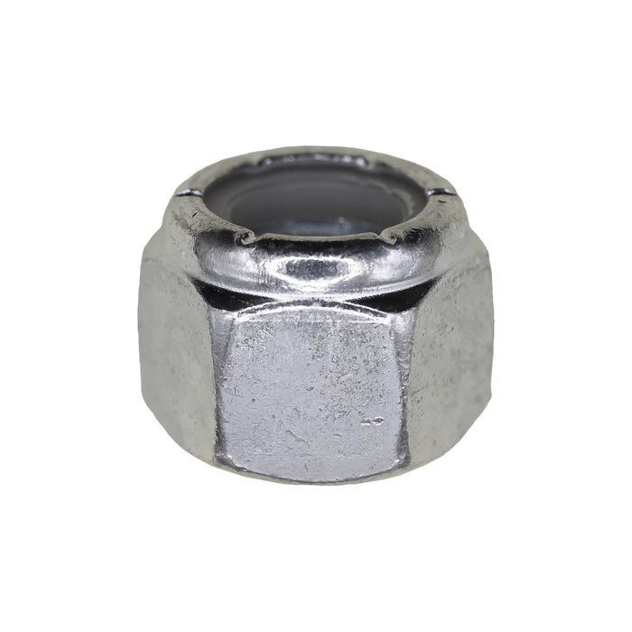 Auveco 1/2in-13 Nylon Insert Hex Stop Nut Zinc, 50 Piece