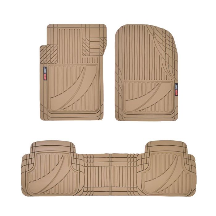 Motor Trend Beige Universal Floor Mat Set