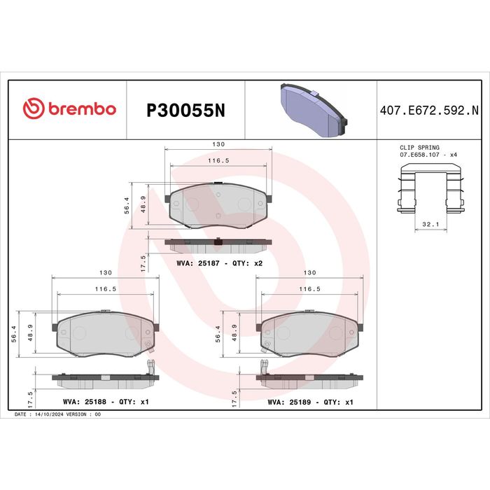 Brembo Ceramic Brake Pads P30055N
