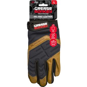 Grease Monkey Gray And Brown Gel-Pro Leather Large Specialty Gloves