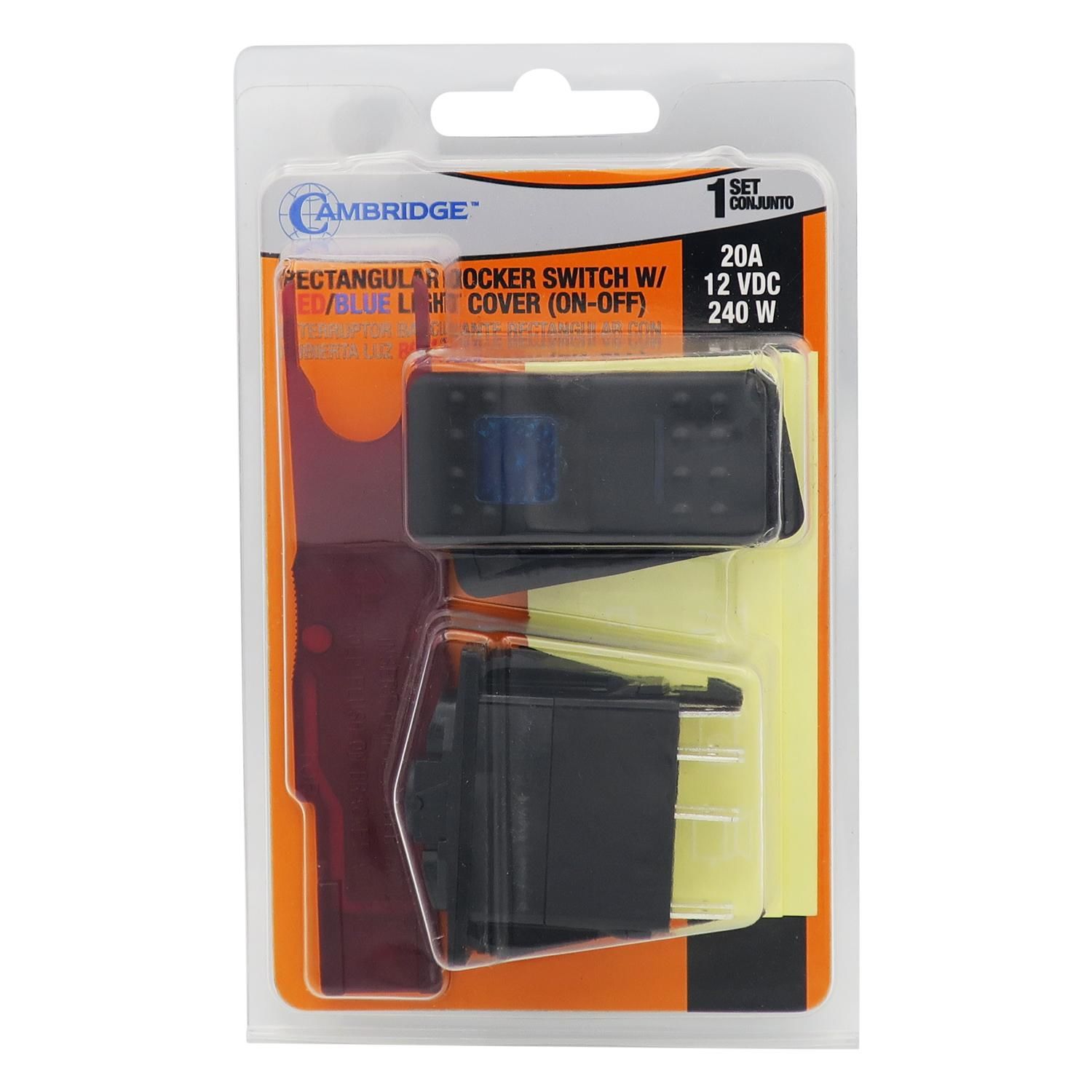 Cambridge 20 Amps Red and Blue Glow Rocker Switch