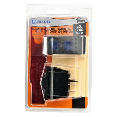 Cambridge 20 Amps 3 position Red and Blue Glow Rocker Switch