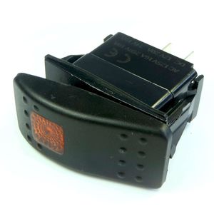 Cambridge 20 Amps Black with Amber LED SPST Rocker Switch