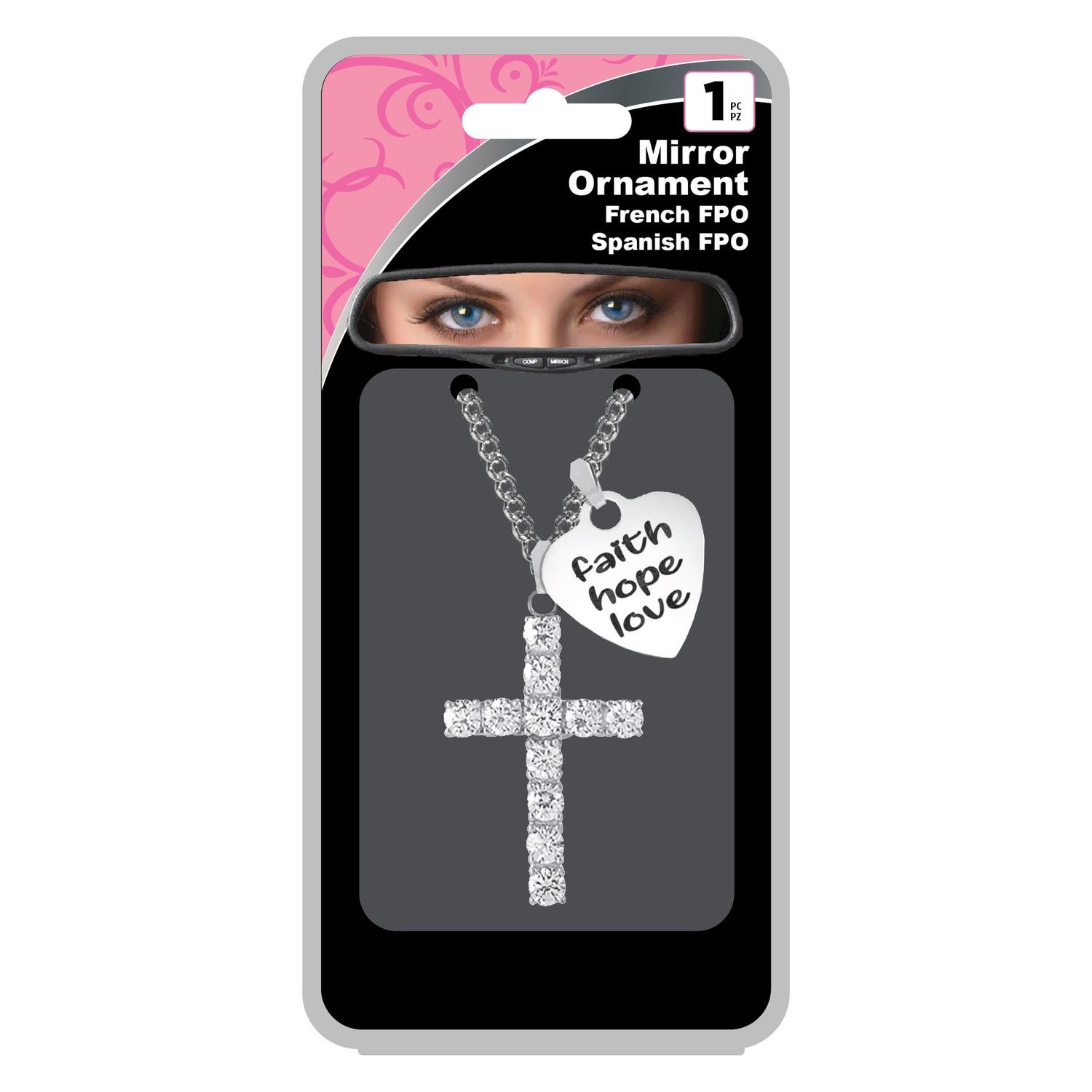 Chroma Graphics Bling Cross Faith Hope Love Interior Rear View Mirror Decoration at AutoZone 048100