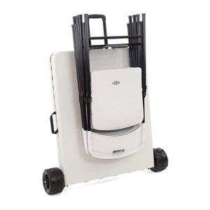 Creative Outdoor Distributor White 2-in-1 Rolling Table