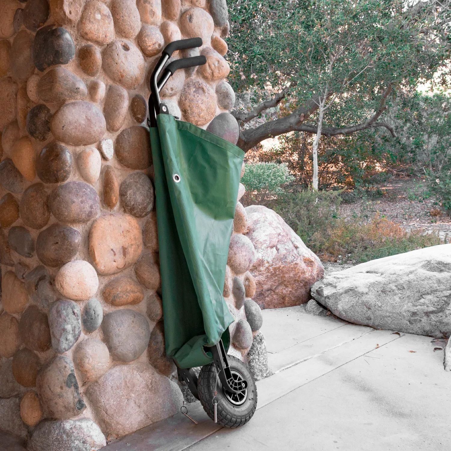 Creative Outdoor Distributor Green Folding Wheelbarrow