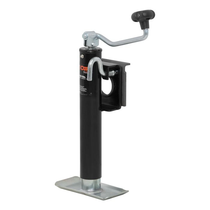 CURT 10in 2,000lbs Travel Bracket-Mount Swivel Jack with Top Handle