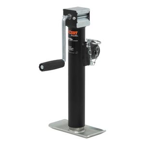 CURT 10in 2,000lbs Travel Pipe-Mount Swivel Jack with Side Handle