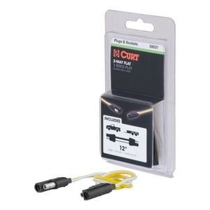 CURT 58021 12in Wire 2-Way Flat connector Plug And Socket