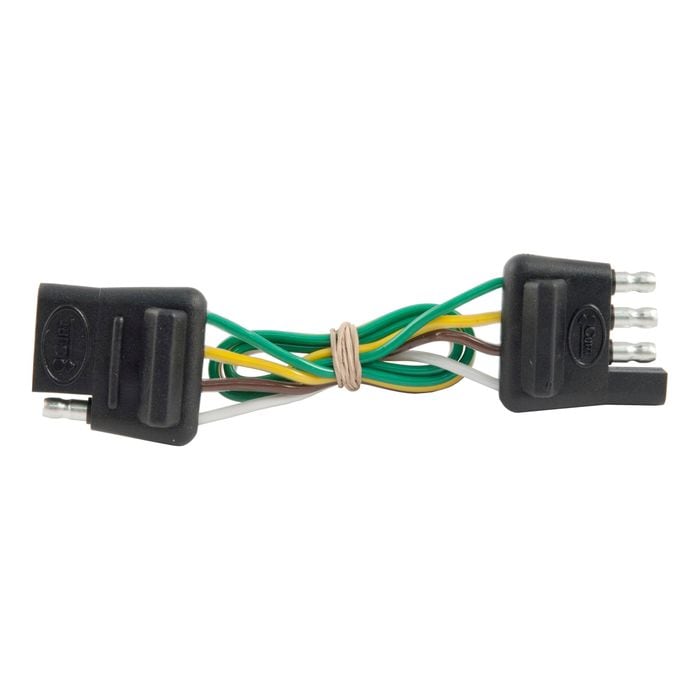 CURT 4-Way Flat Connector Plug and Socket with 12in Wires