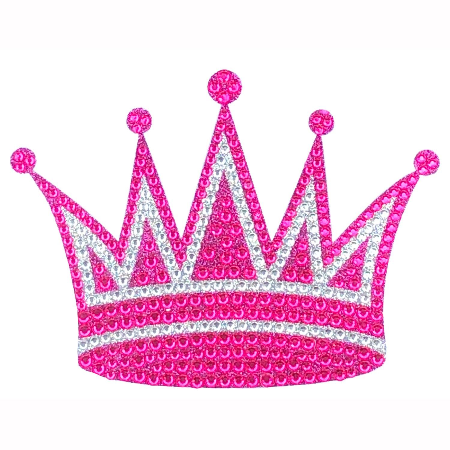 Crystal Heiress Silver and Pink Crown Bling Decal