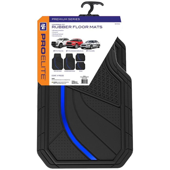 ProElite Black and Blue Sport Floor Mat 4 Piece