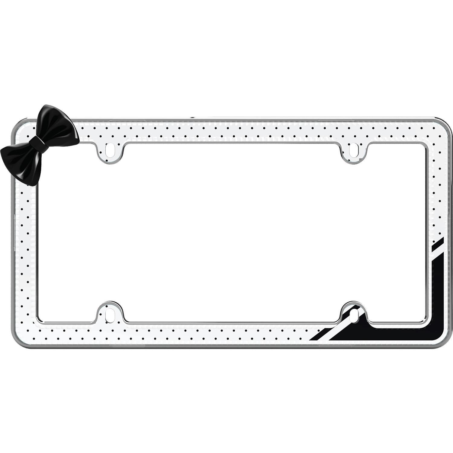Cruiser Accessories Chrome White Black and Clear Polka Dot License ...