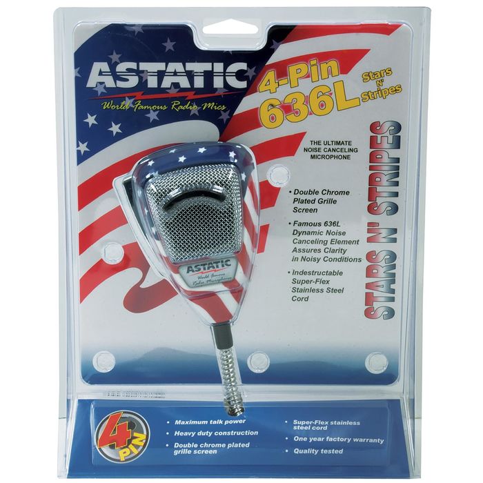 Astatic Stars And Stripes 4-Pin Noise Cancelling Microphone
