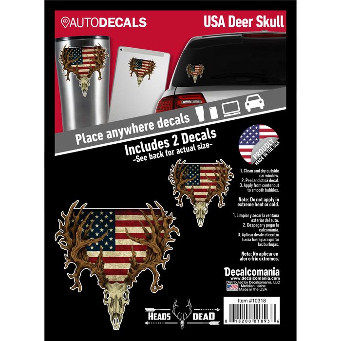 Decalcomania Deer Skull Head Dead Decal