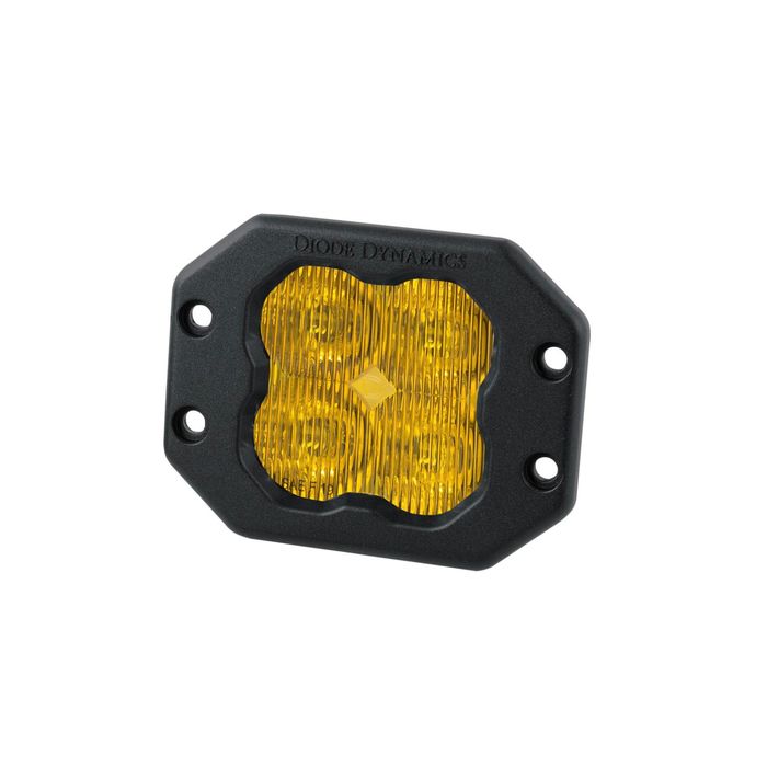Diode Dynamics SS3 SAE Yellow Sport Flush Mount LED Light Pod