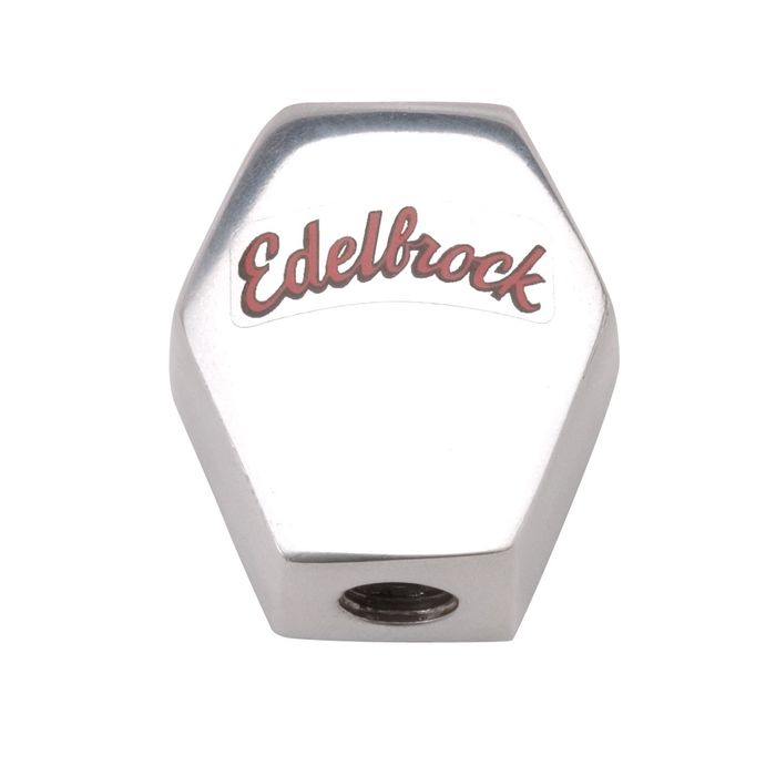 Edelbrock Mini Triple Outlet Fuel Block with Polished Finish