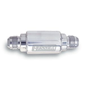 Russell Polished -8AN Male Inlet and Outlet Competition Fuel Filter