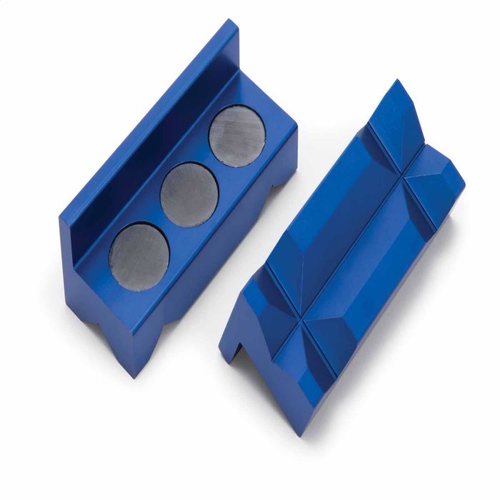 Russell Billet Aluminum Vise Jaws with Blue Anodized Finish