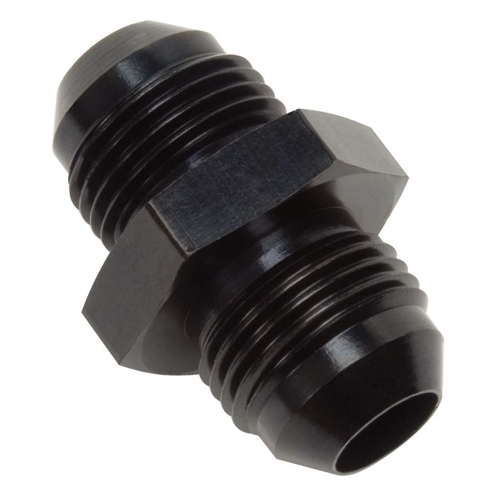 Russell Black Finish -10AN Flare Union Straight Adapter Fitting