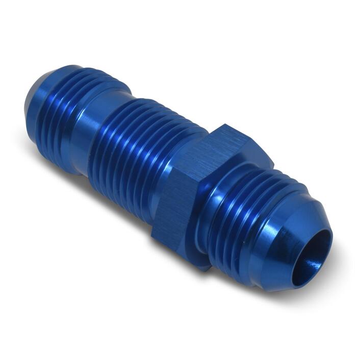 Russell -6 AN Anodized Straight Flare Bulkhead Reusable Adapter Fitting