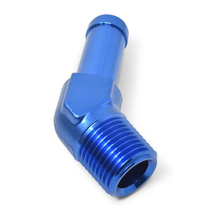 Russell Anodized Blue 1/8in to 1/4in 45 Degree Male to Male Angle ...
