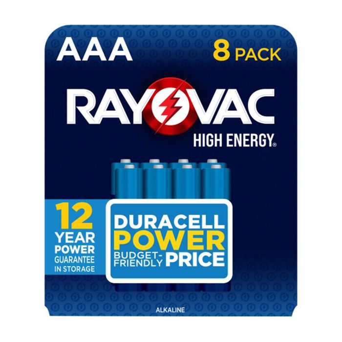 RAYOVAC Alkaline AAA Batteries Pack 8 Piece