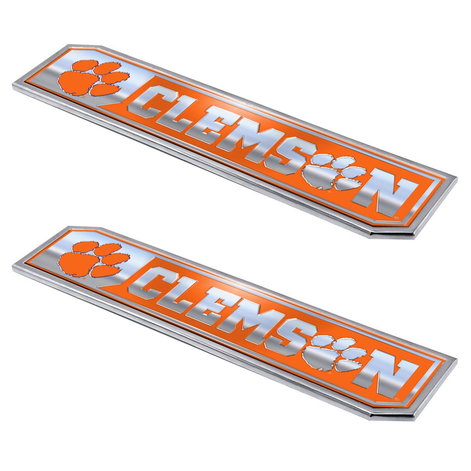 FANMATS Clemson University Heavy Duty Aluminum Truck Emblem Set 2 Piece