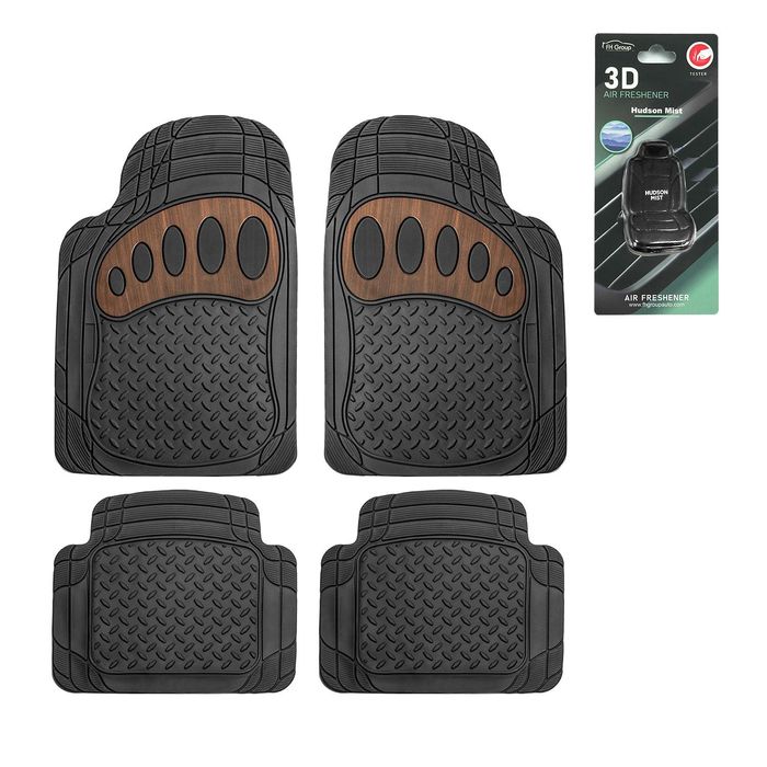 FH Group Heavy Nibbed Backing with Wood Grain Pattern Trimmable Floor Mat