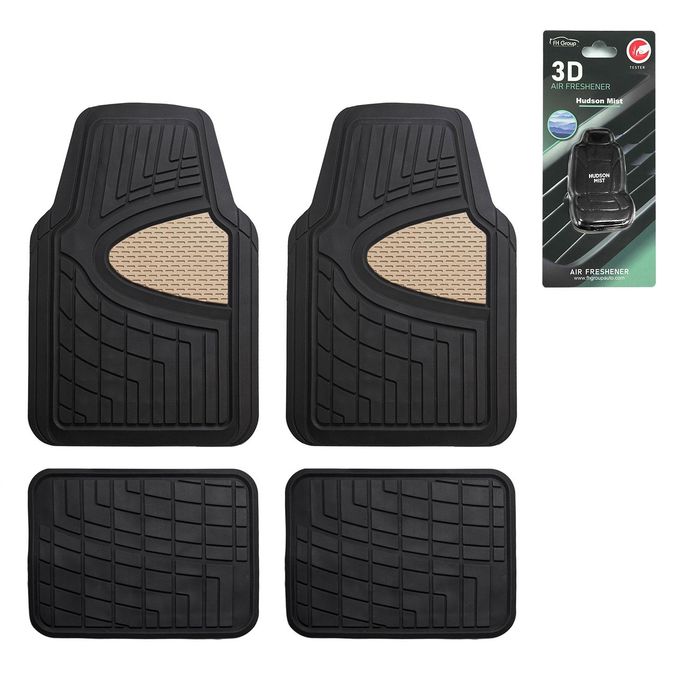 FH Group Trimmable Liner Rubber Car Floor Mat Set