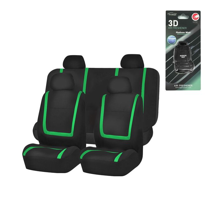 FH Group Black with Green Stylish Fabric and Breathable Comfort Foam ...