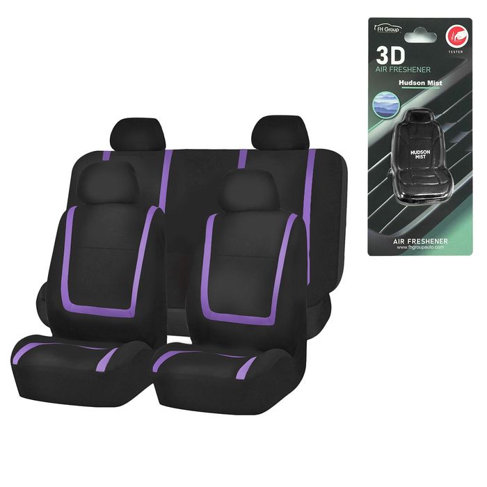 FH Group Black with Purple High Quality Minimalist Design Seat Covers ...