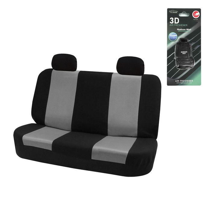 FH Group Black with Gray Textured Panels with 3D Air Mesh Design Seat ...