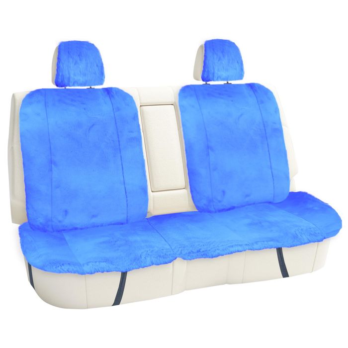 FH Group Blue Doe16 Faux Rabbit Fur Rear Set Car Seat Cushion
