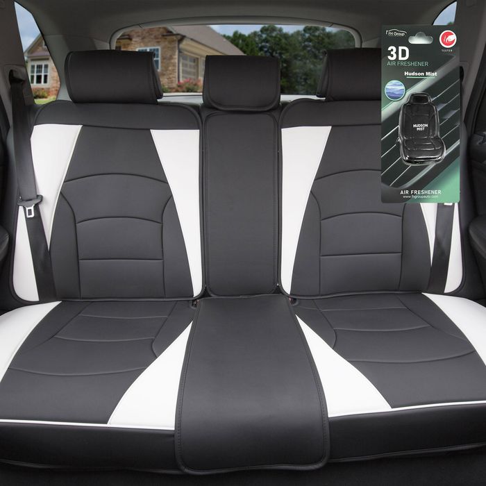 FH Group Black and White Leatherette Fabric High Class Design Seat ...