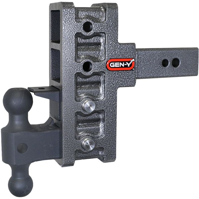 Gen Y MEGA DUTY 2 1 2in Shank 6in Offset Drop Hitch Dual Ball and Pintle Lock