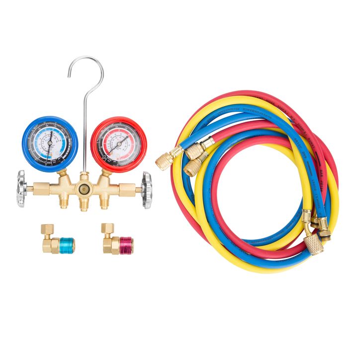 OEMTOOLS R-134a Brass Manifold Gauges Set