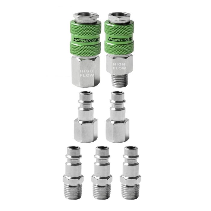 OEMTOOLS 1/4in High Flow Coupler and Plug Kit
