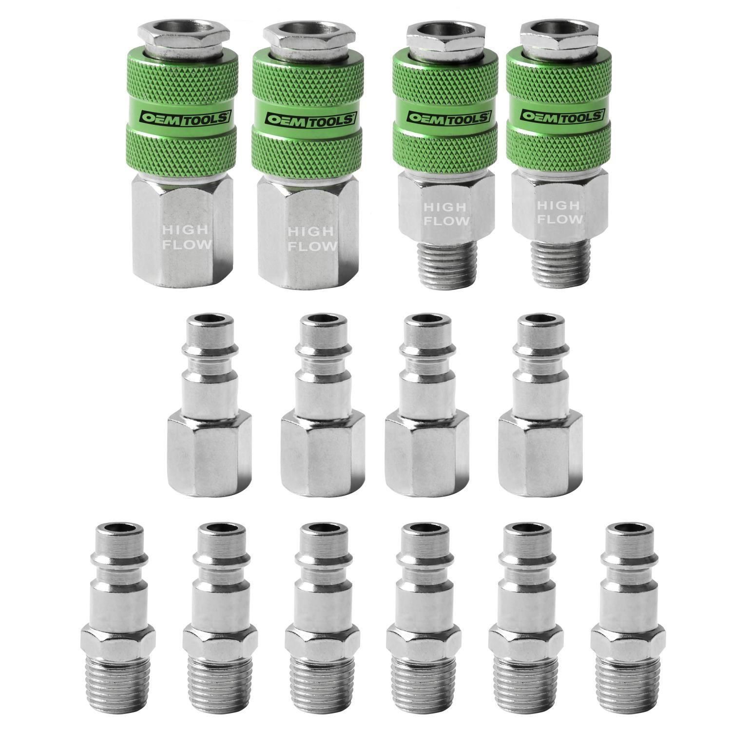OEMTOOLS 1/4in High Flow Coupler And Kit 14 Piece