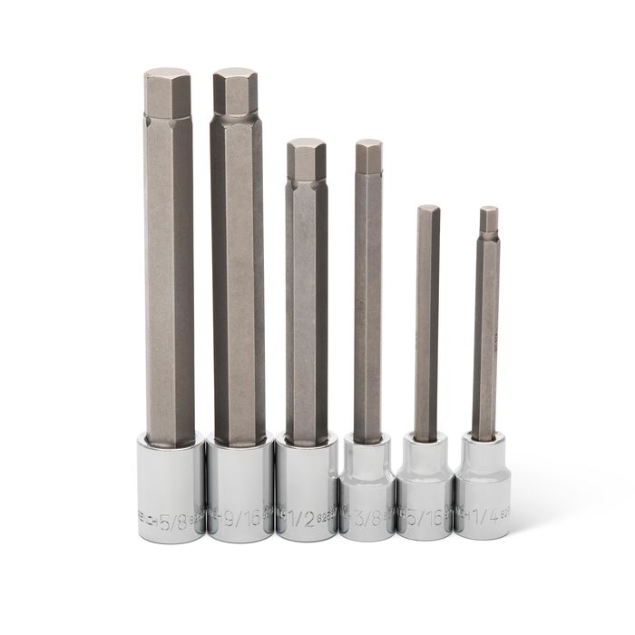GearWrench 1/2in Drive SAE Long Hex Bit Socket Set 6 Piece