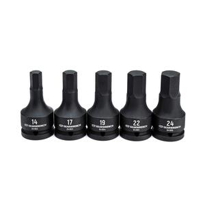 Gearwrench 3/4in Drive Metric Hex Bit Socket Set with Blow Mold Case 5 ...