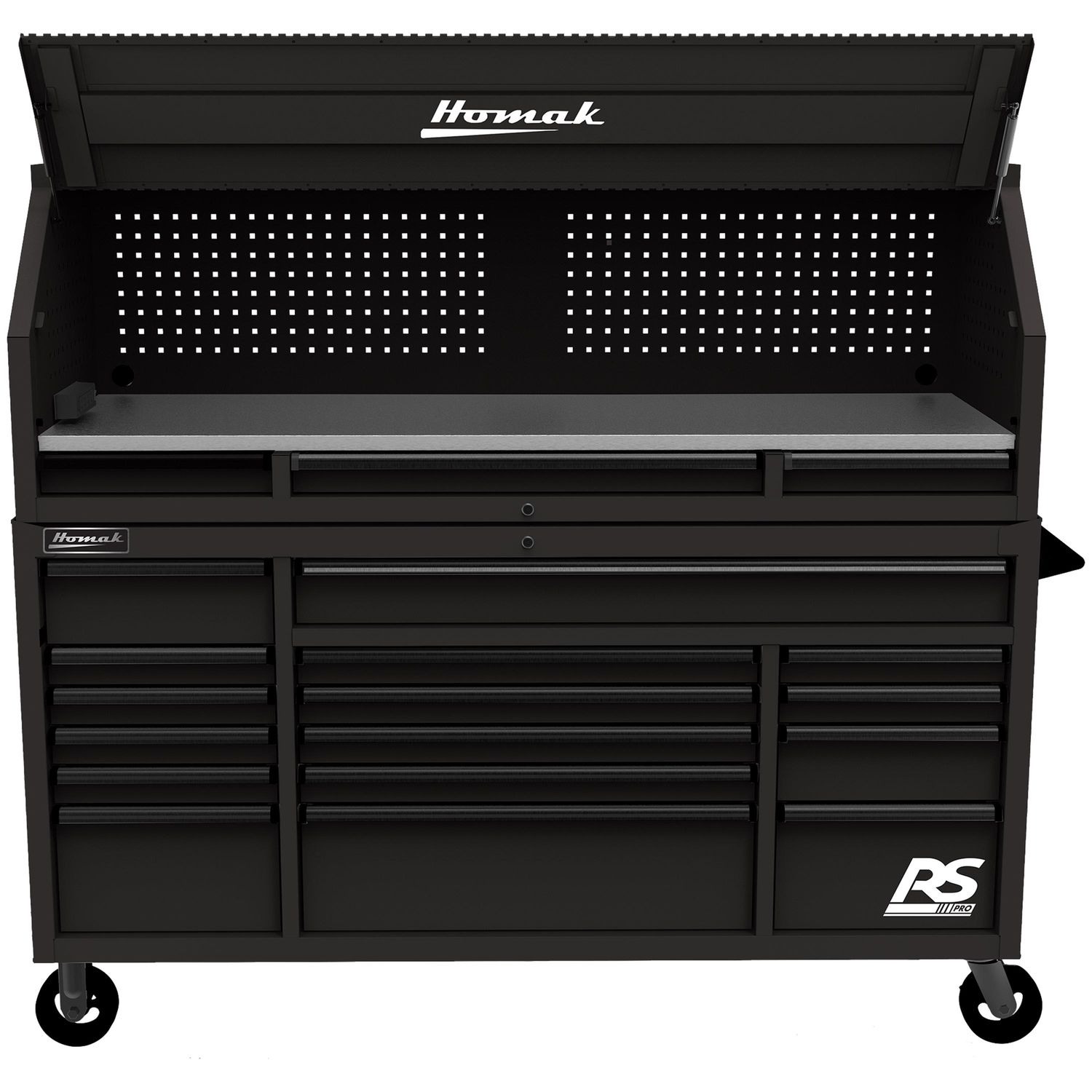 Homak 16 Drawer Roller Cabinet and Hutch